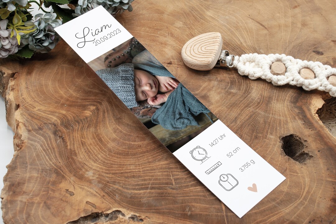 Thank You Card for the Birth Birth Card liam White Customizable Birth ...