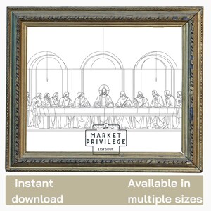The Last Supper - Line Art Downloadable | Geometric Jesus Art ...