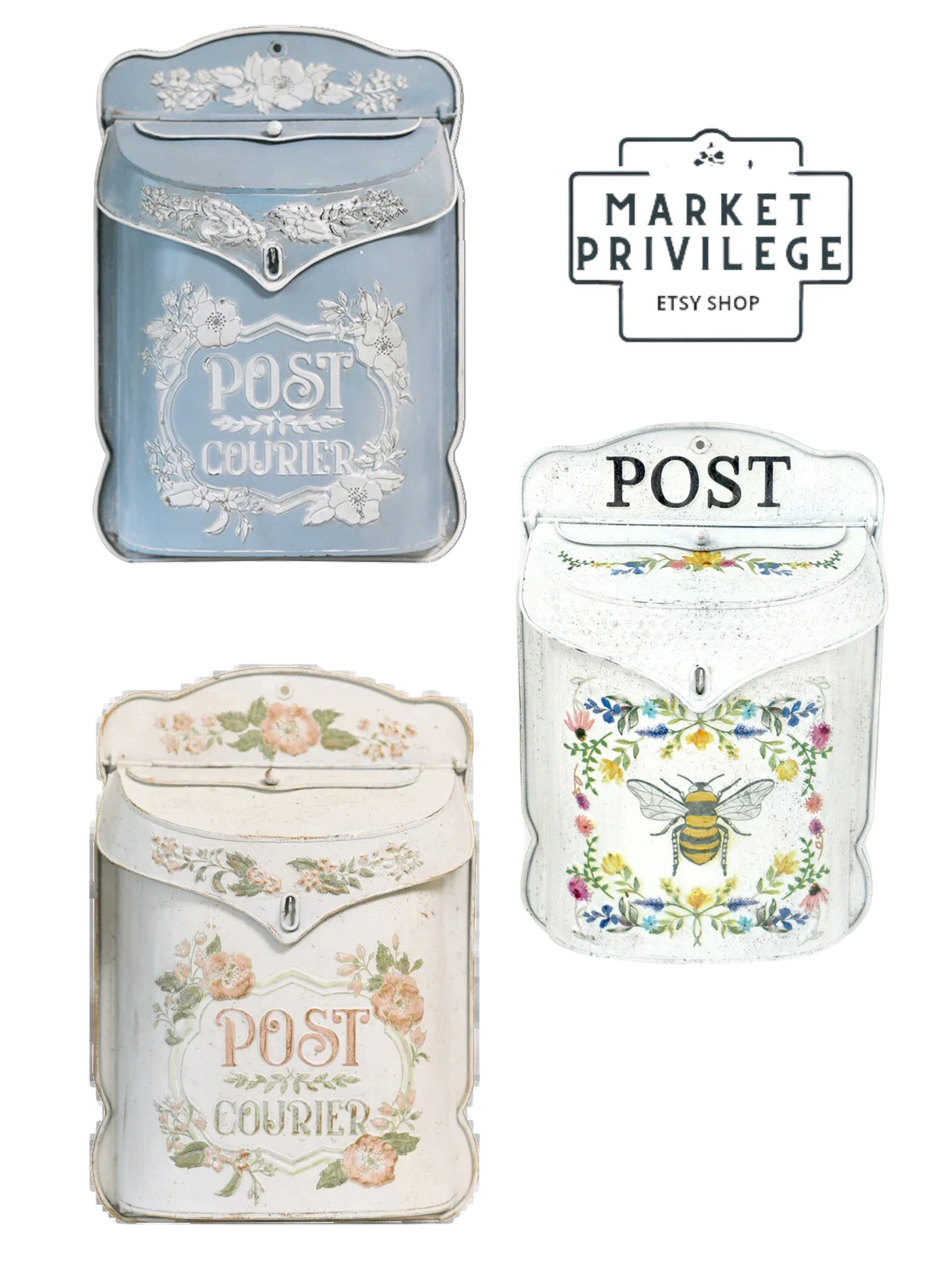 Vintage Metal Wall-mounted Mailbox With Secure Lock Retro Style for ...