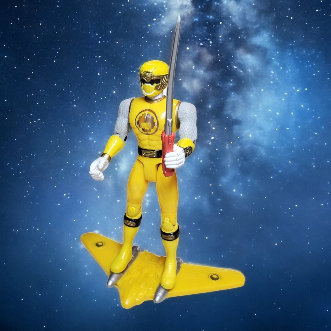 Vintage Power Rangers Ninja Storm Yellow Wind Ranger Dustin Ninja Flash ...