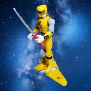 Vintage Power Rangers Ninja Storm Yellow Wind Ranger Dustin Ninja Flash ...