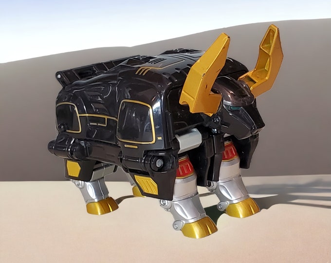 Power Rangers Wild Force Deluxe Megazord Black Bison Bull Zord 2002 ...