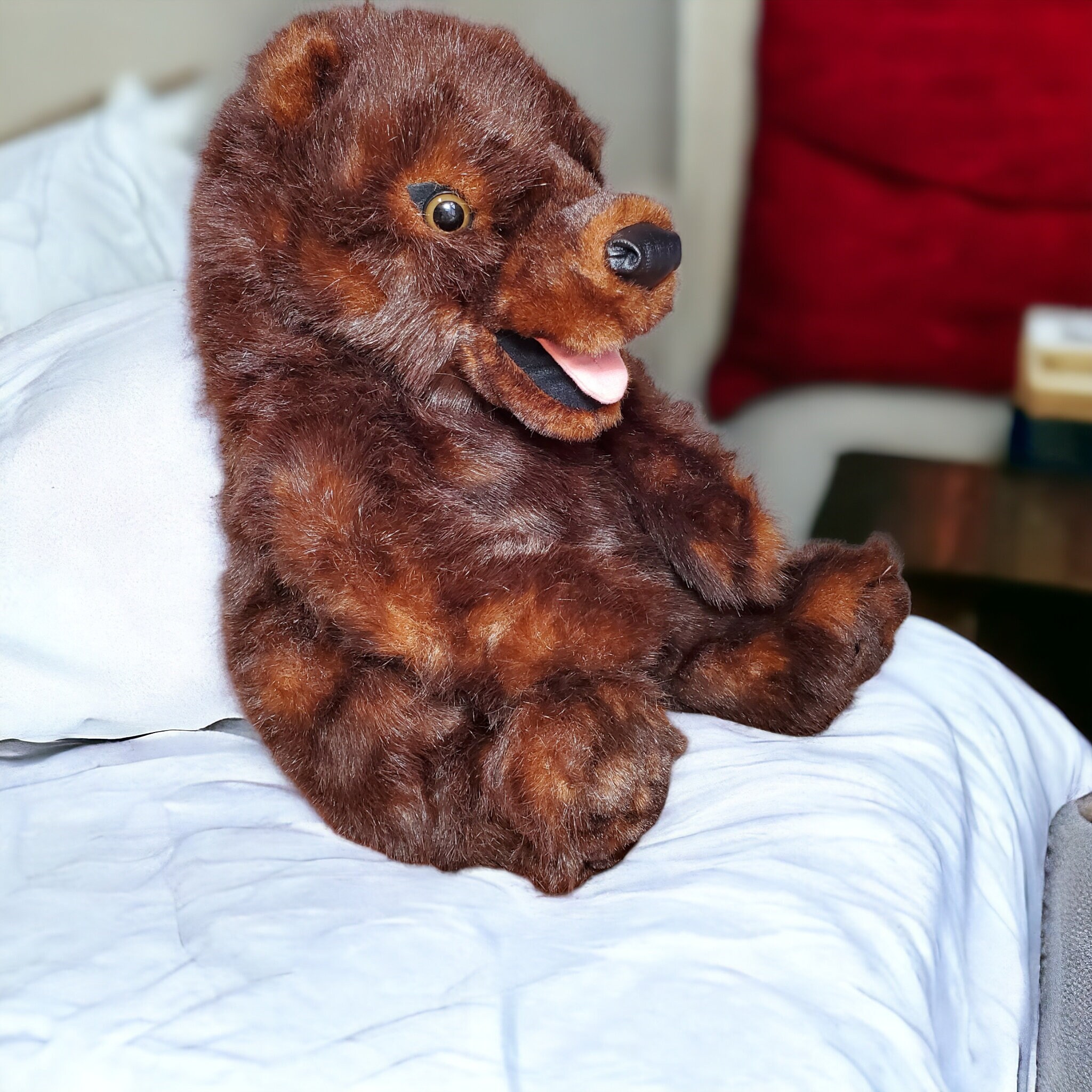 Disney Parks Brown Grizzly Bear Plush Puppet - Hidden Mickey Paws - Etsy