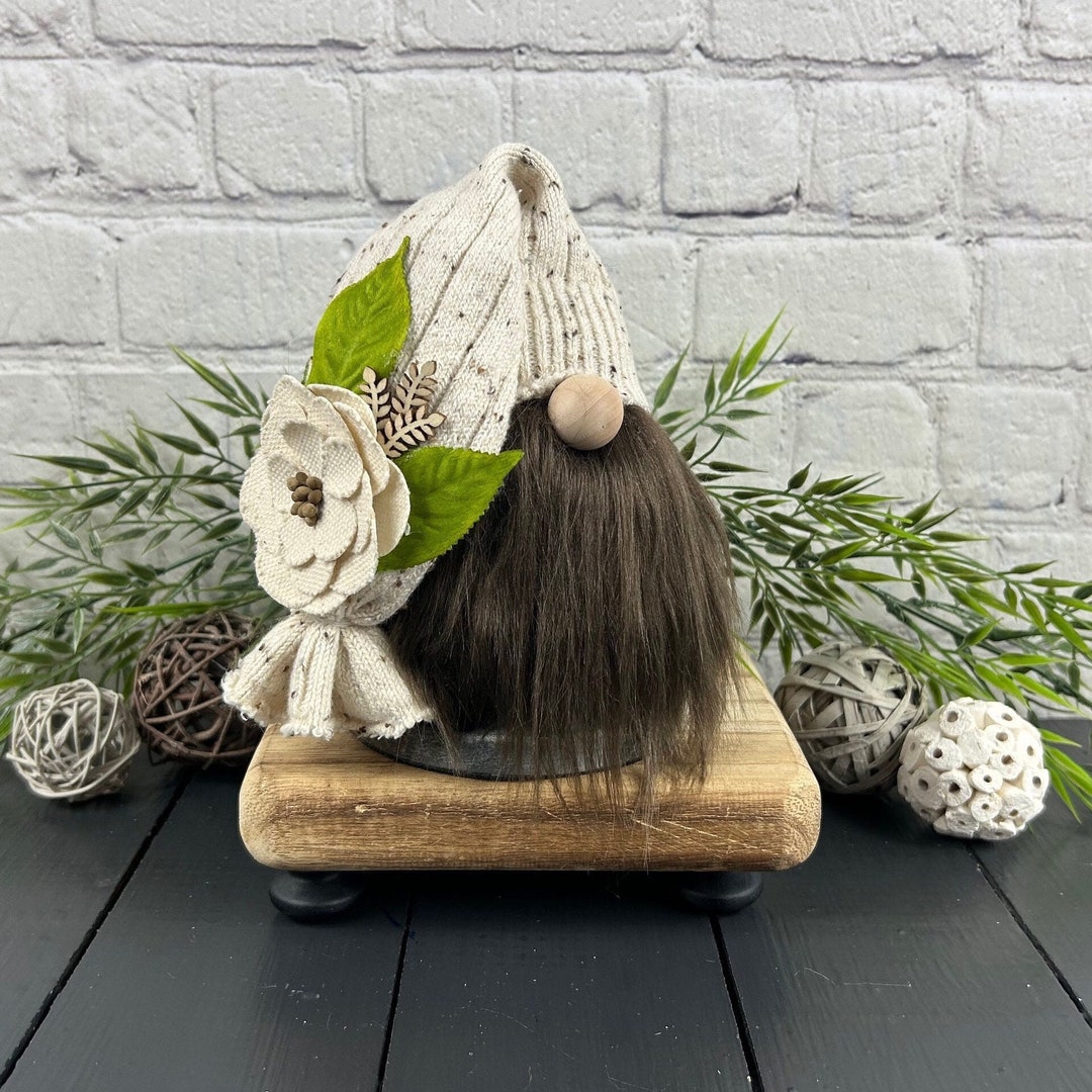 Whimsical Flower Gnome, Tiered Tray Decor, Nature Gnome, Country Mantel ...