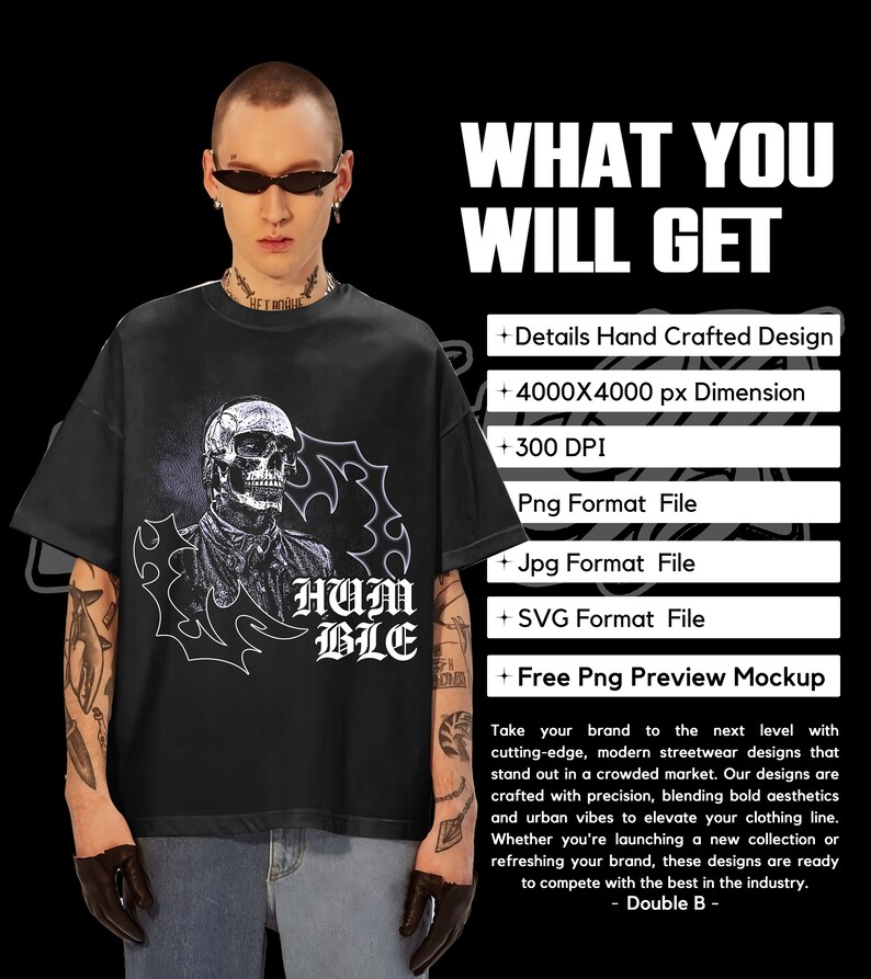 Humble - Streetwear Design PNG Digital Download , Modern ...