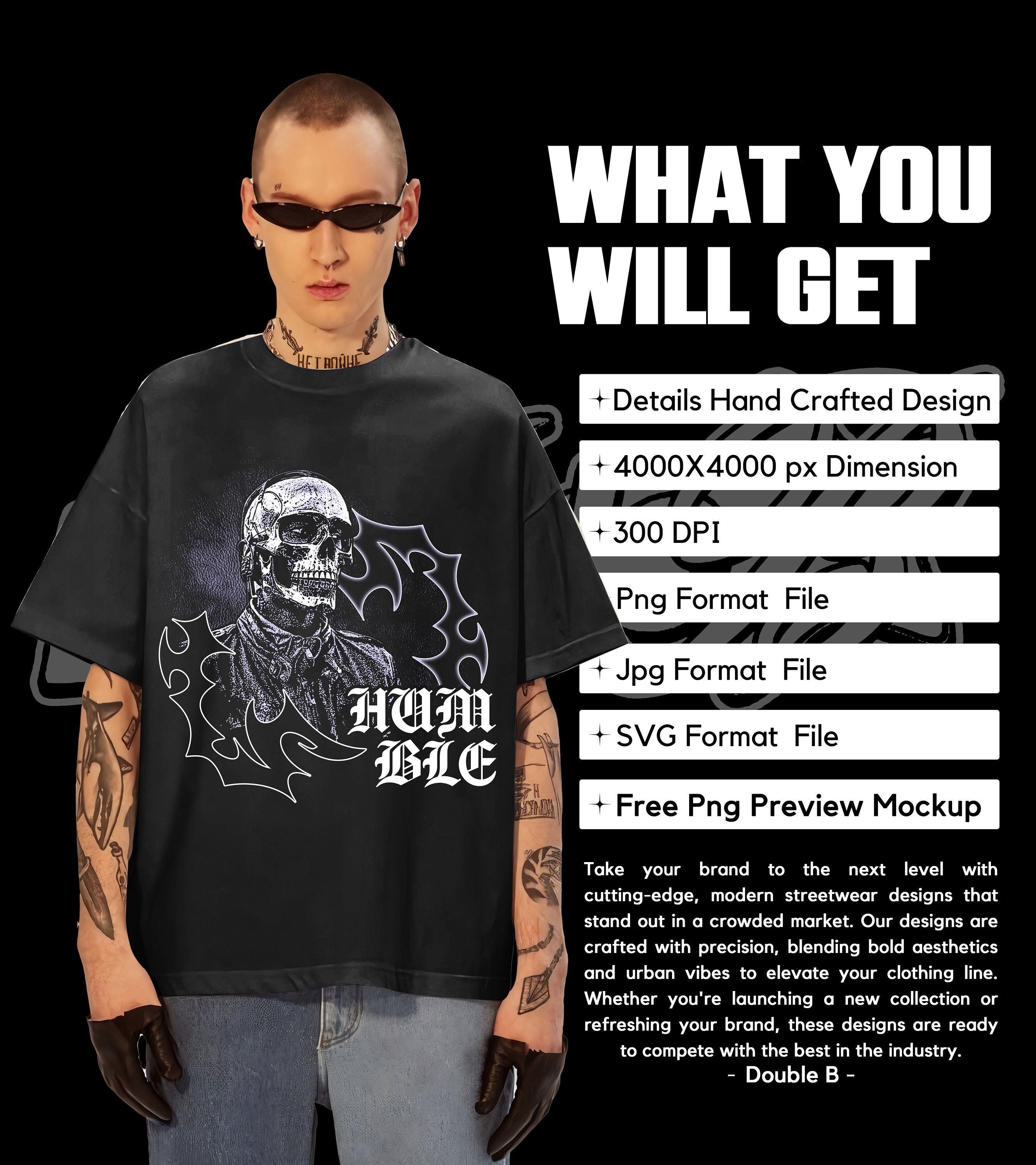 Humble - Streetwear Design PNG Digital Download , Modern ...