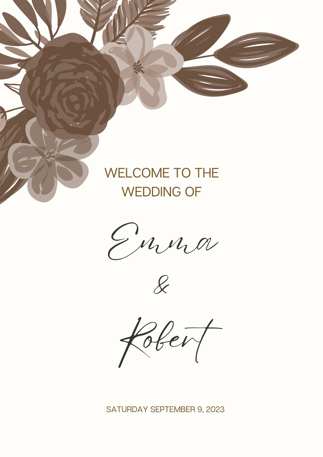 Floral Terracotta Wedding Signs - Etsy