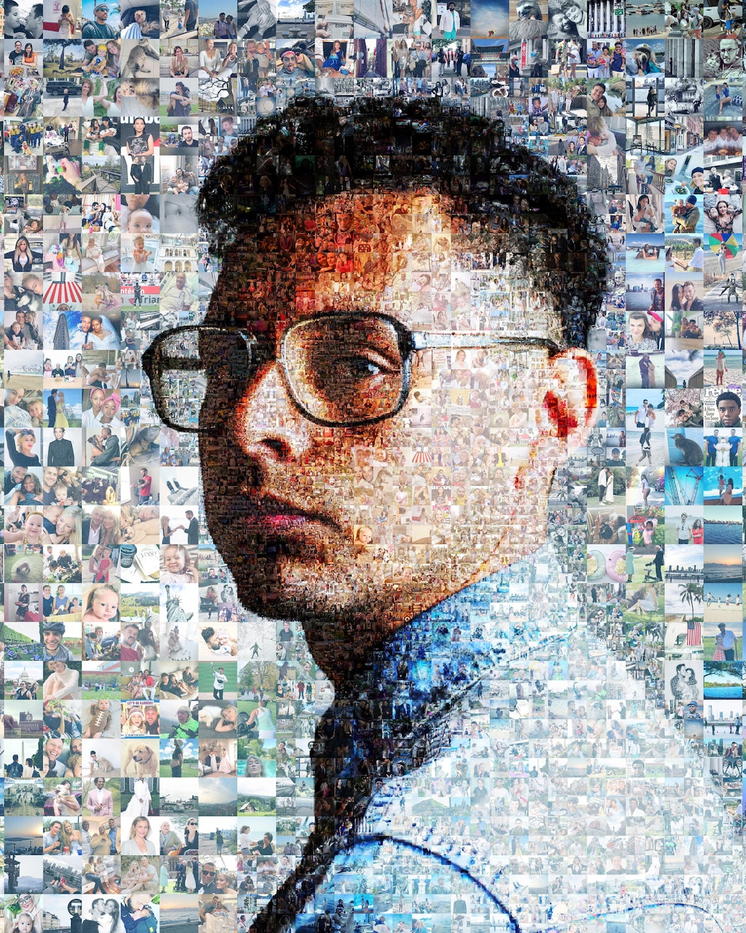 Handmade Photo Collage, Family Picture Mosaic, Customized Gift for Her ...