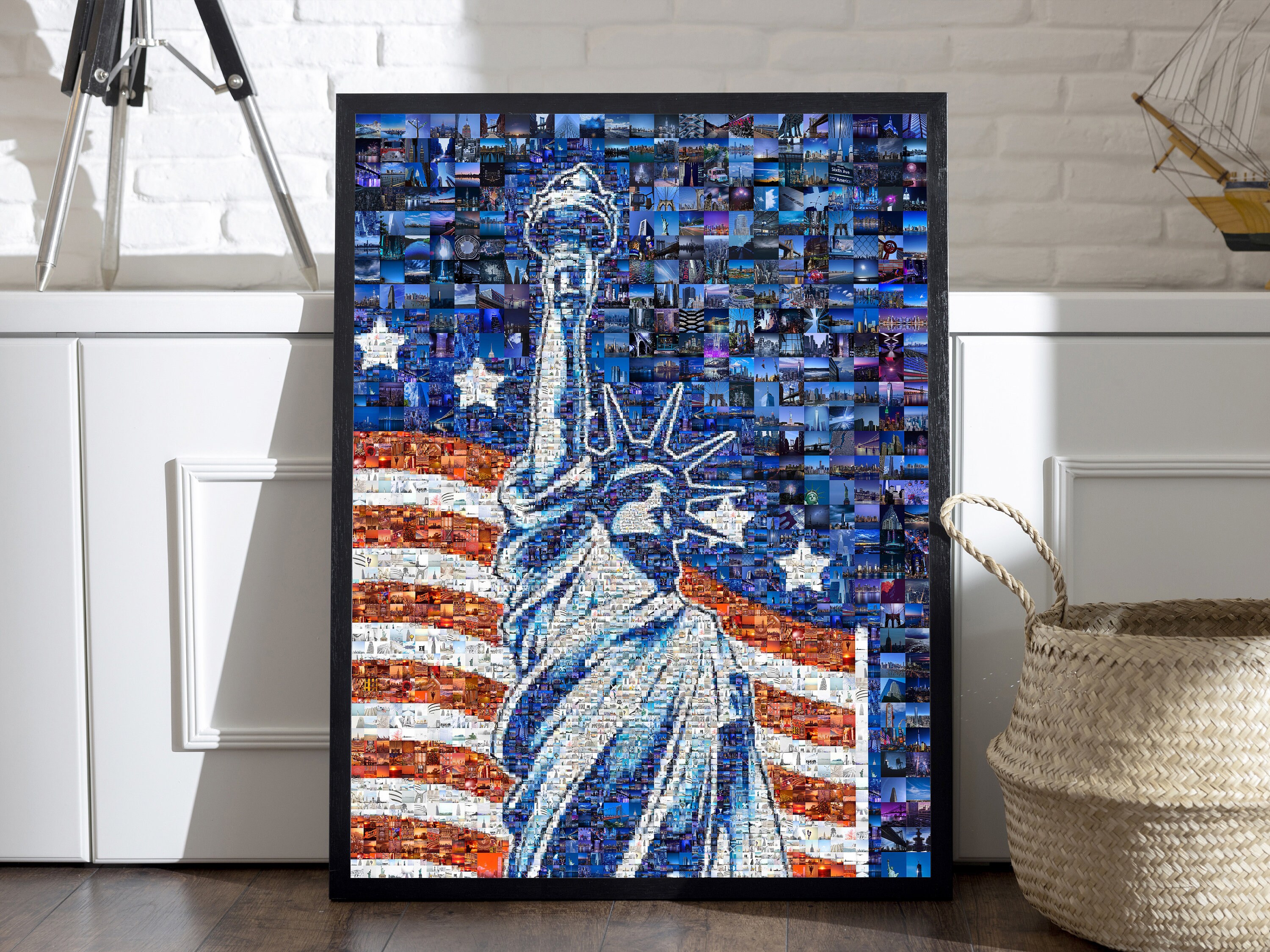 Statue of Liberty With American Flag Iconic Patriotic Wall Art for Home ...