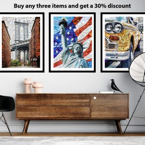 Statue of Liberty With American Flag Iconic Patriotic Wall Art for Home ...