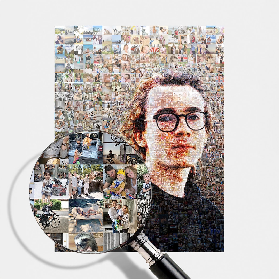 Handmade Photo Collage, Family Picture Mosaic, Customized Gift for Her ...