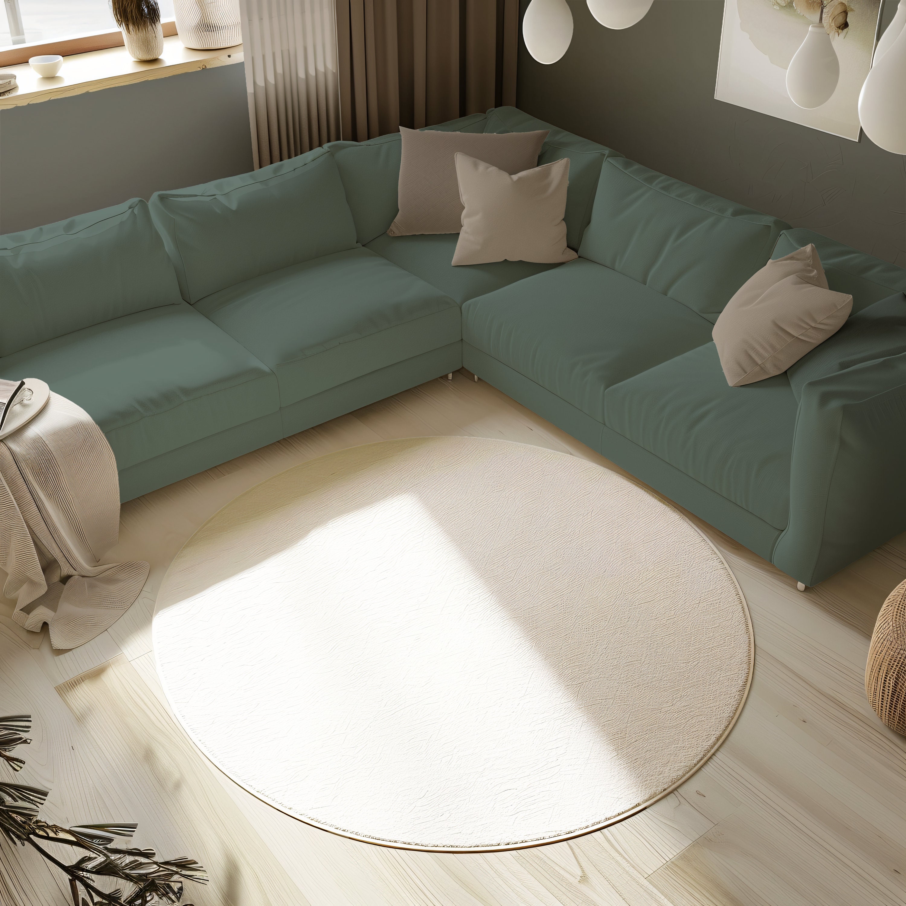 Area Round Rug Mockup, Circle Rug Mock-up, PSD Smart Object Mockup ...