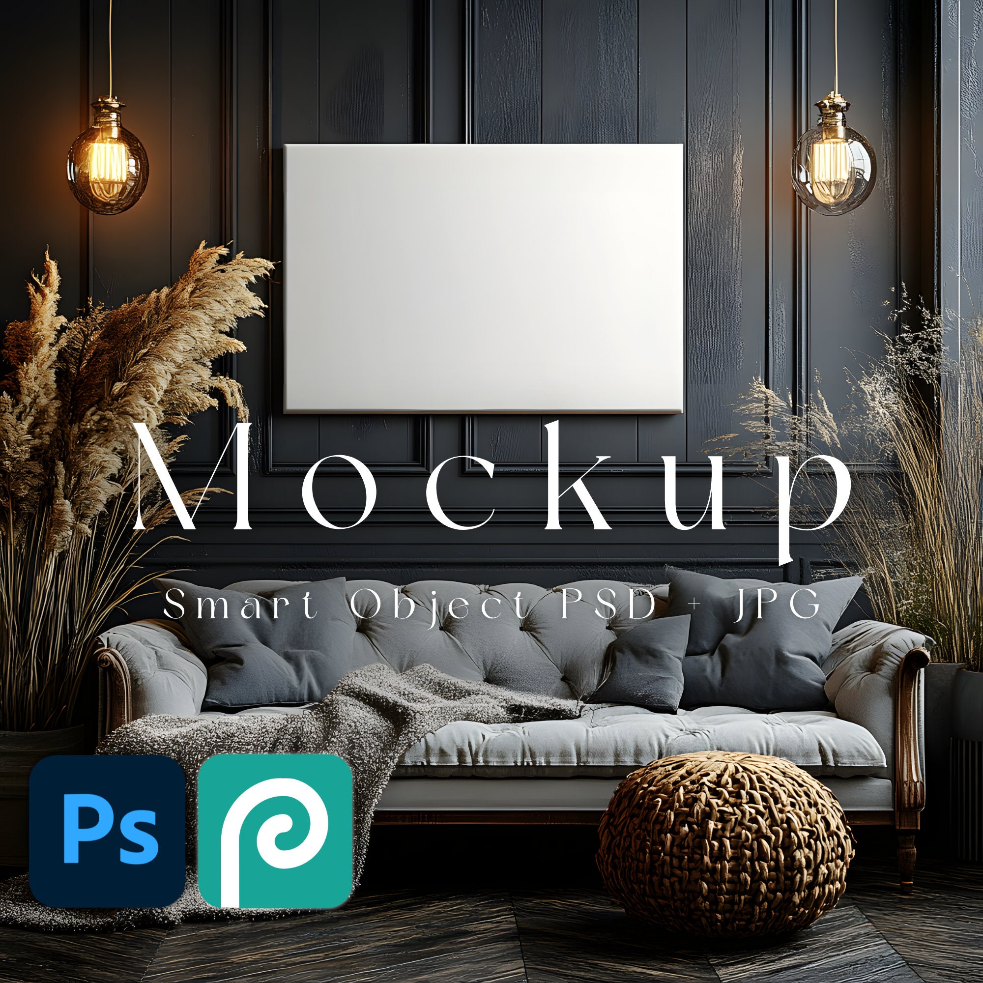 Canvas Mockup Bundle Boho Wall & Poster Mockup for Interior Design ...