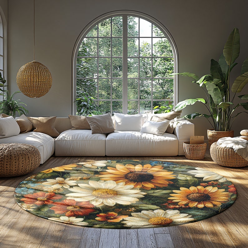 Area Round Rug Mockup, Circle Rug Mock-up PSD for Digital Product ...