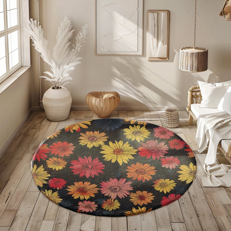 Area Round Rug Mockup, Circle Rug Mock-up, PSD Smart Object Mockup ...