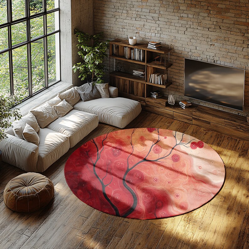 Round Rug Mockup, Circle Rug Mock-up PSD for Carpet Display in ...