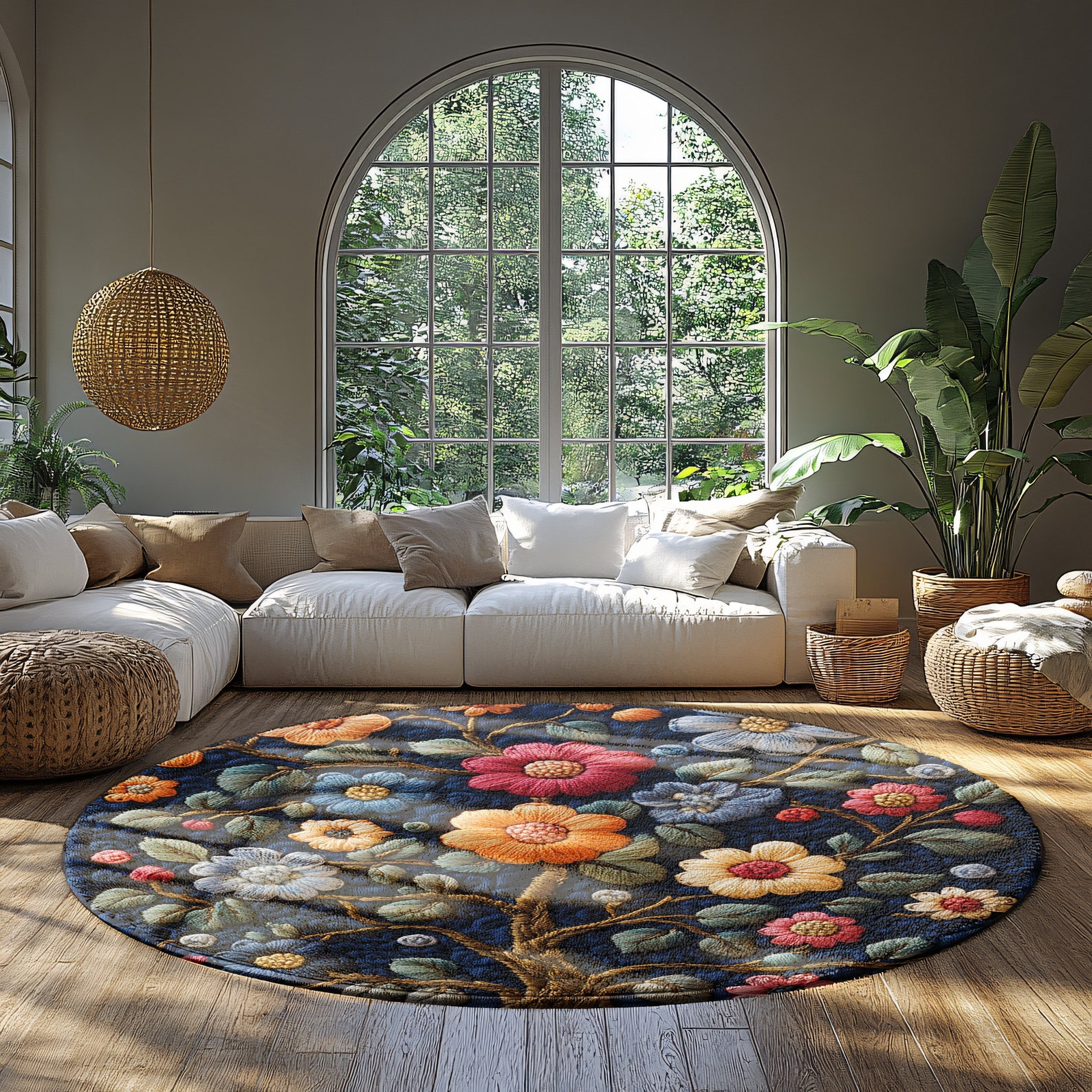 Area Round Rug Mockup, Circle Rug Mock-up PSD for Digital Product ...