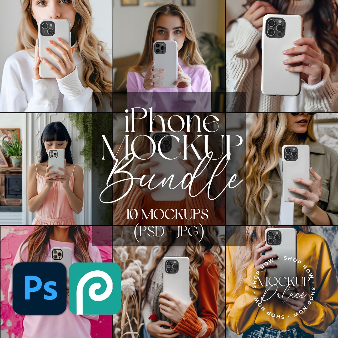 IPhone Case Mockup Bundle 10 iPhone Mockup Tough Case Mockup Smart ...