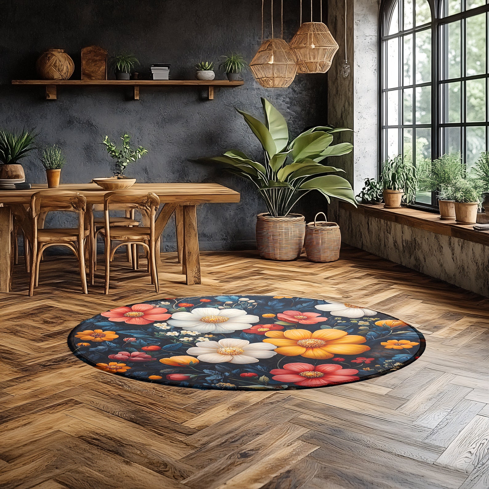 Area Round Rug Mockup, Circle Rug Mock-up PSD for Digital Product ...