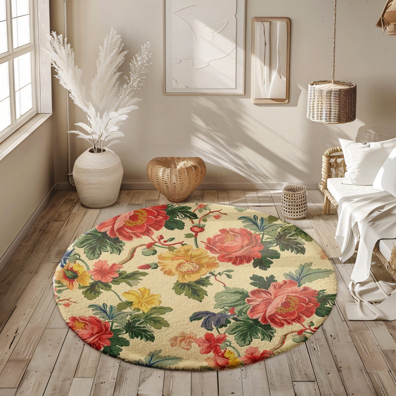 Area Round Rug Mockup, Circle Rug Mock-up, PSD Smart Object Mockup ...