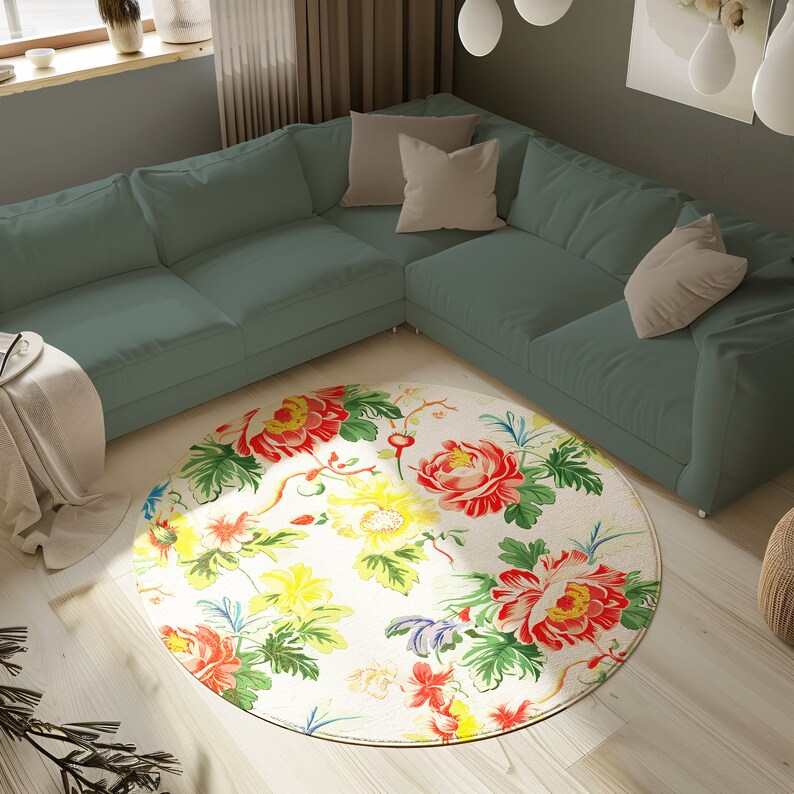 Area Round Rug Mockup, Circle Rug Mock-up, PSD Smart Object Mockup ...
