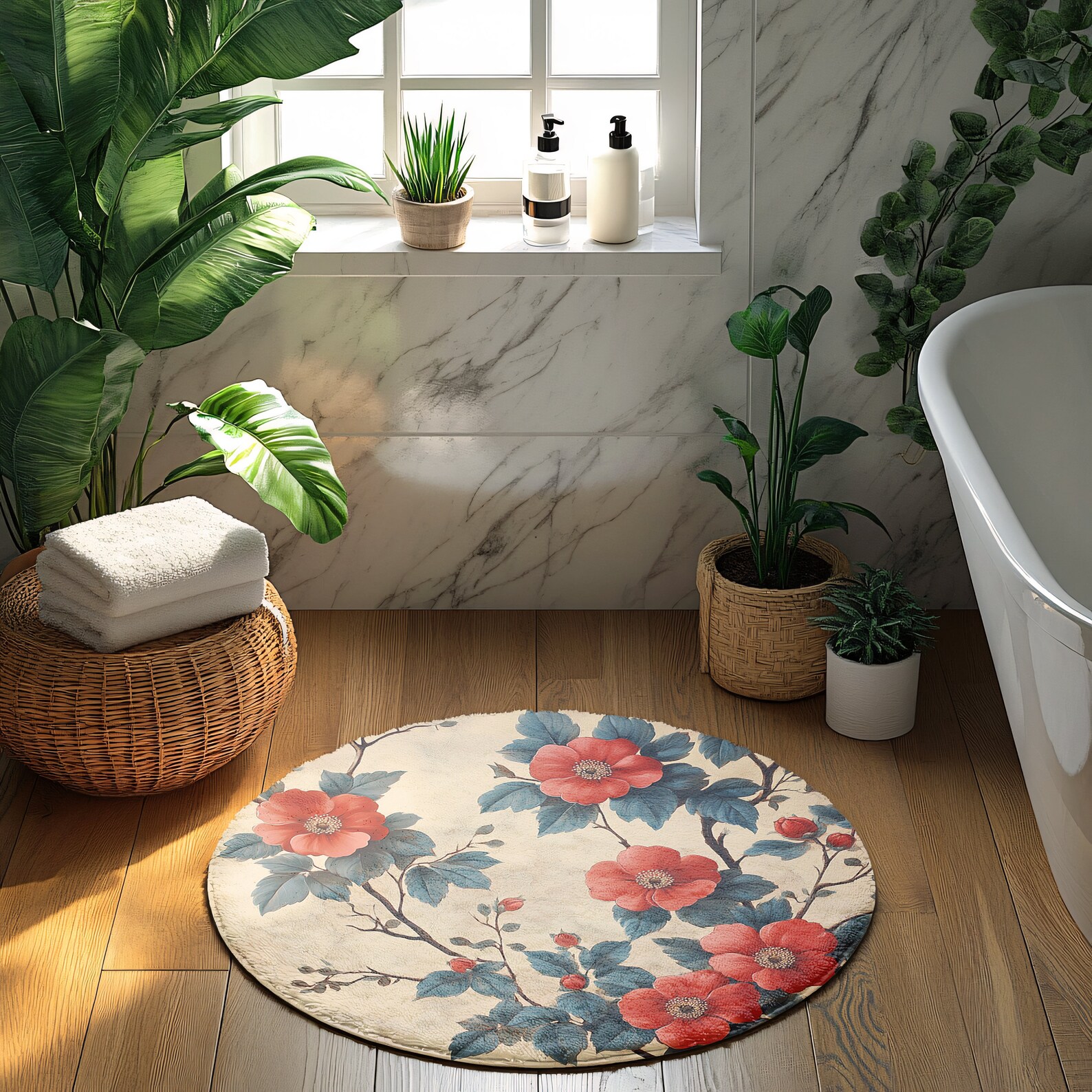 Area Round Rug Mockup, Circle Rug Mock-up, PSD Smart Object Mockup ...