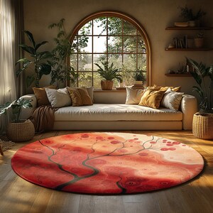 Area Round Rug Mockup, Circle Rug Mock-up PSD for Digital Product ...