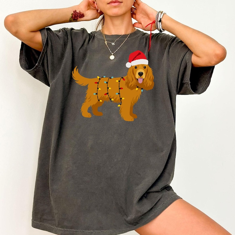 Comfort Colors Cocker Spaniel Christmas T-shirt | Cute Dog Mom Shirt ...