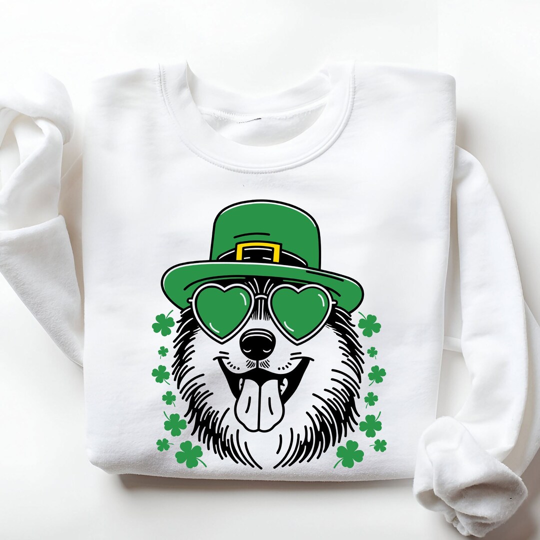 St Patricks Day Husky Sweatshirt | Irish Siberian Husky Sweater ...