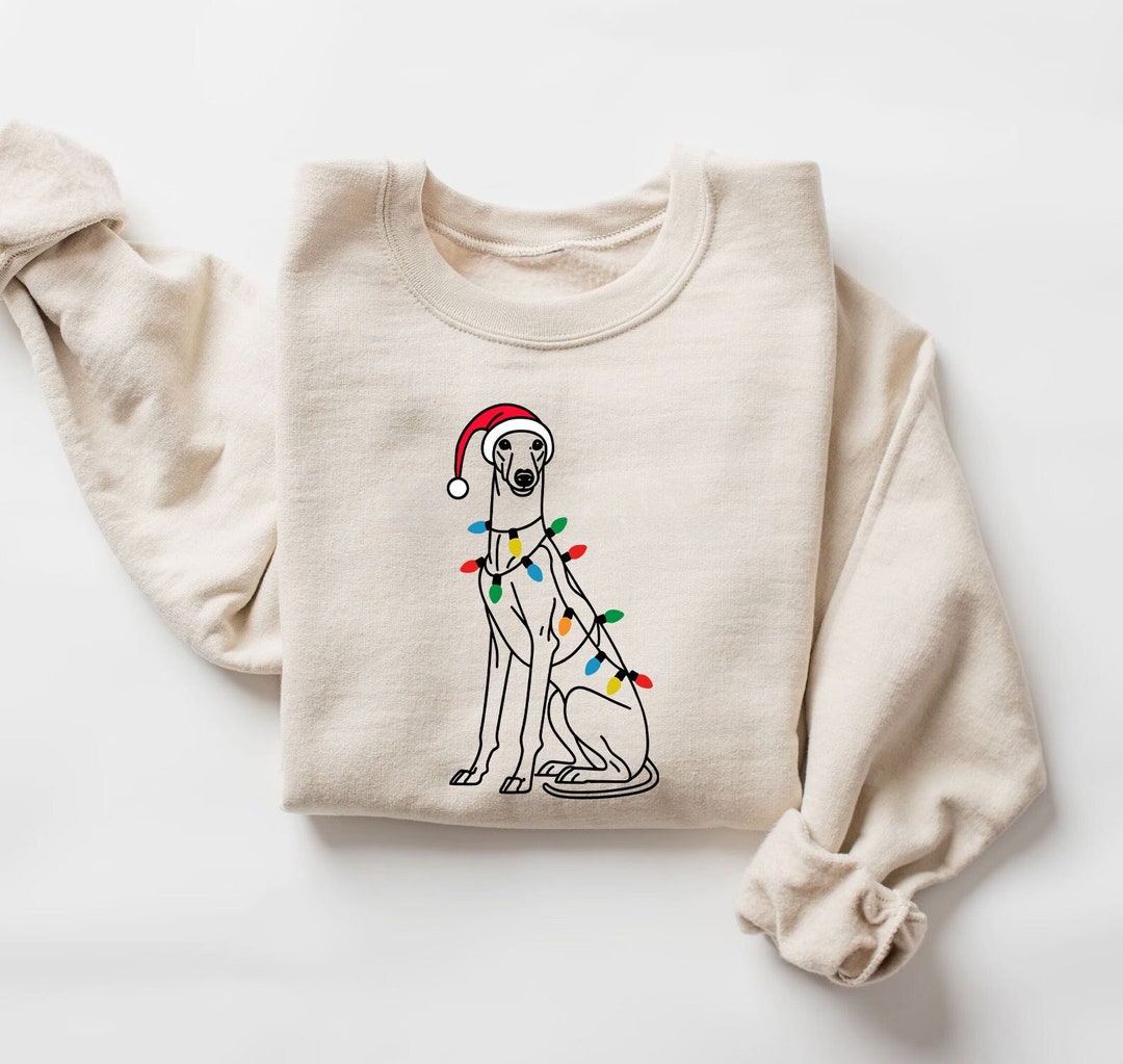 Greyhound Santa Sweatshirt | Christmas Greyhound Crewneck | Holiday Dog ...