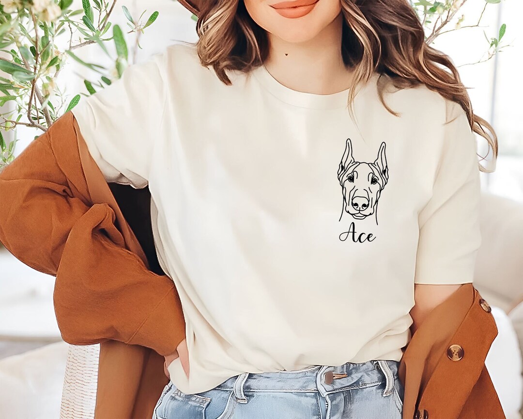 Custom Doberman T-shirt | Personalized Dog Name Tee | Dobie Mom Shirt ...