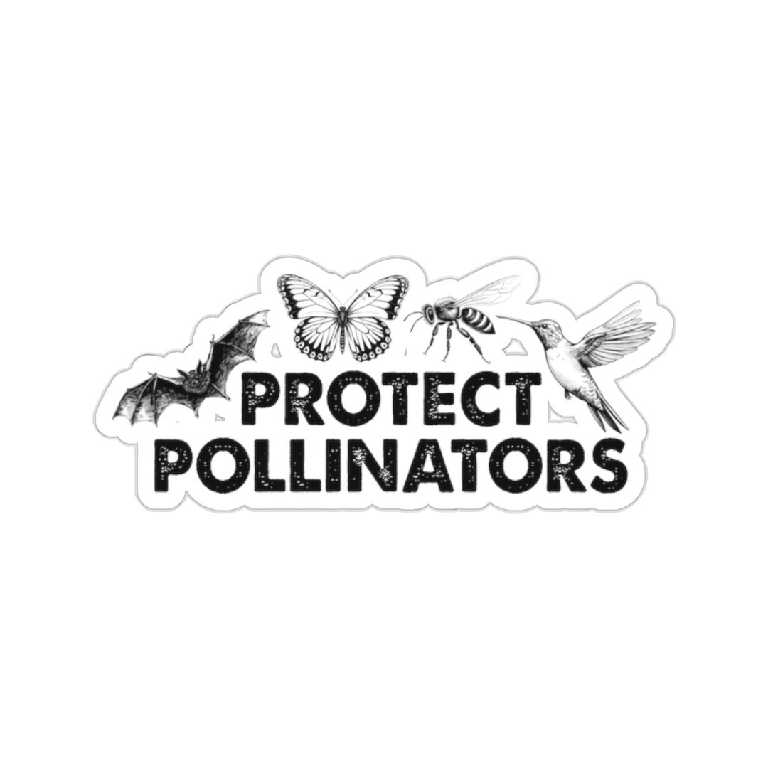 Protect Pollinators Sticker, Bat Lover, Save the Bees, Botanical Nature ...