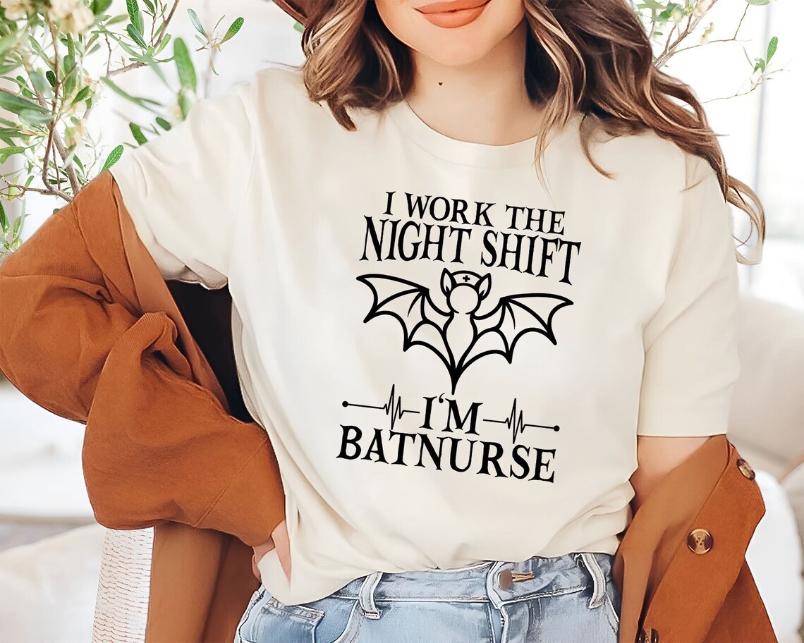 Bat Nurse Shirt | Night Shift Nurse Tee | Registered Nurse Gift | Funny ...