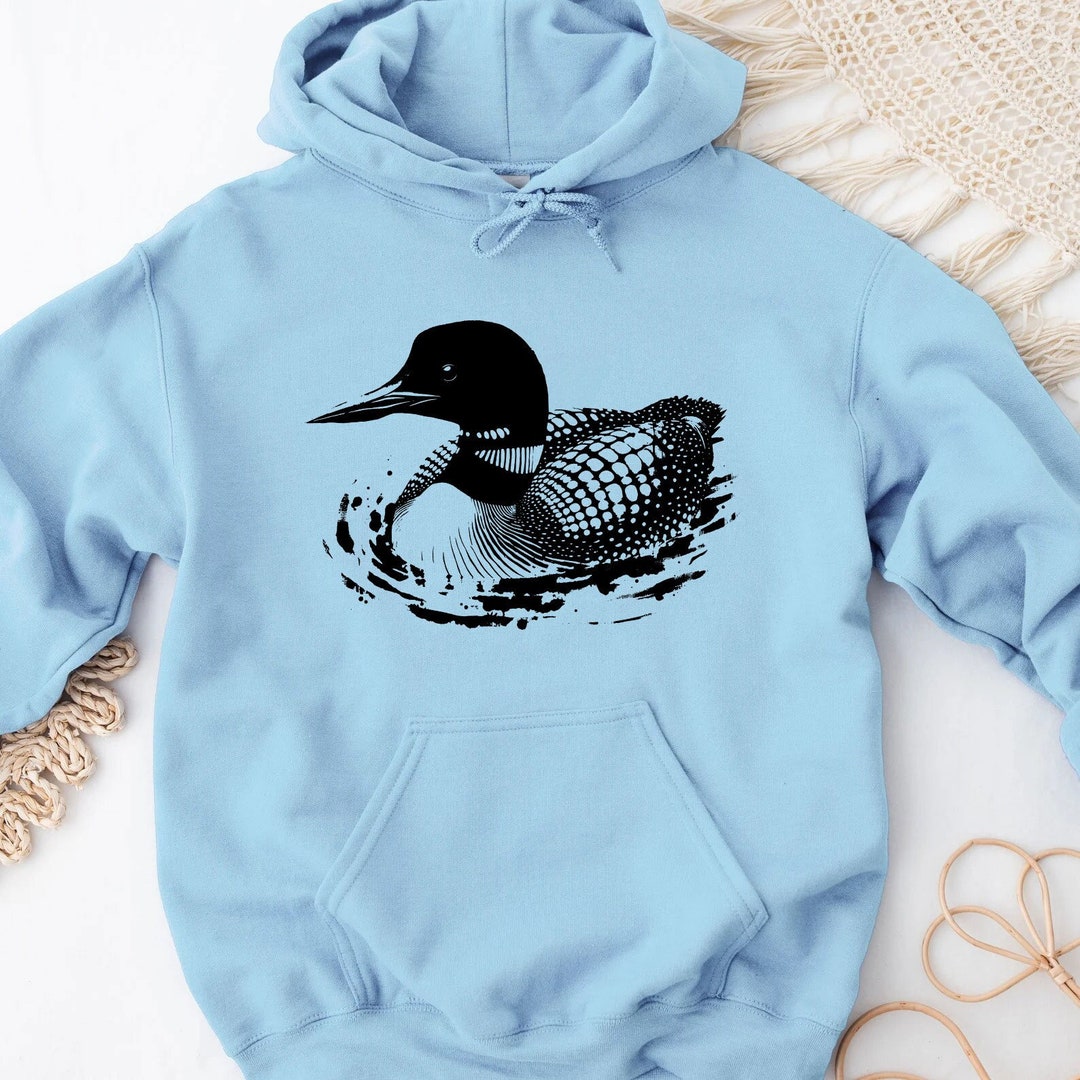 Classic Common Loon Bird Hoodie, Loon Hoodie, Bird Hooded Sweatshirt ...