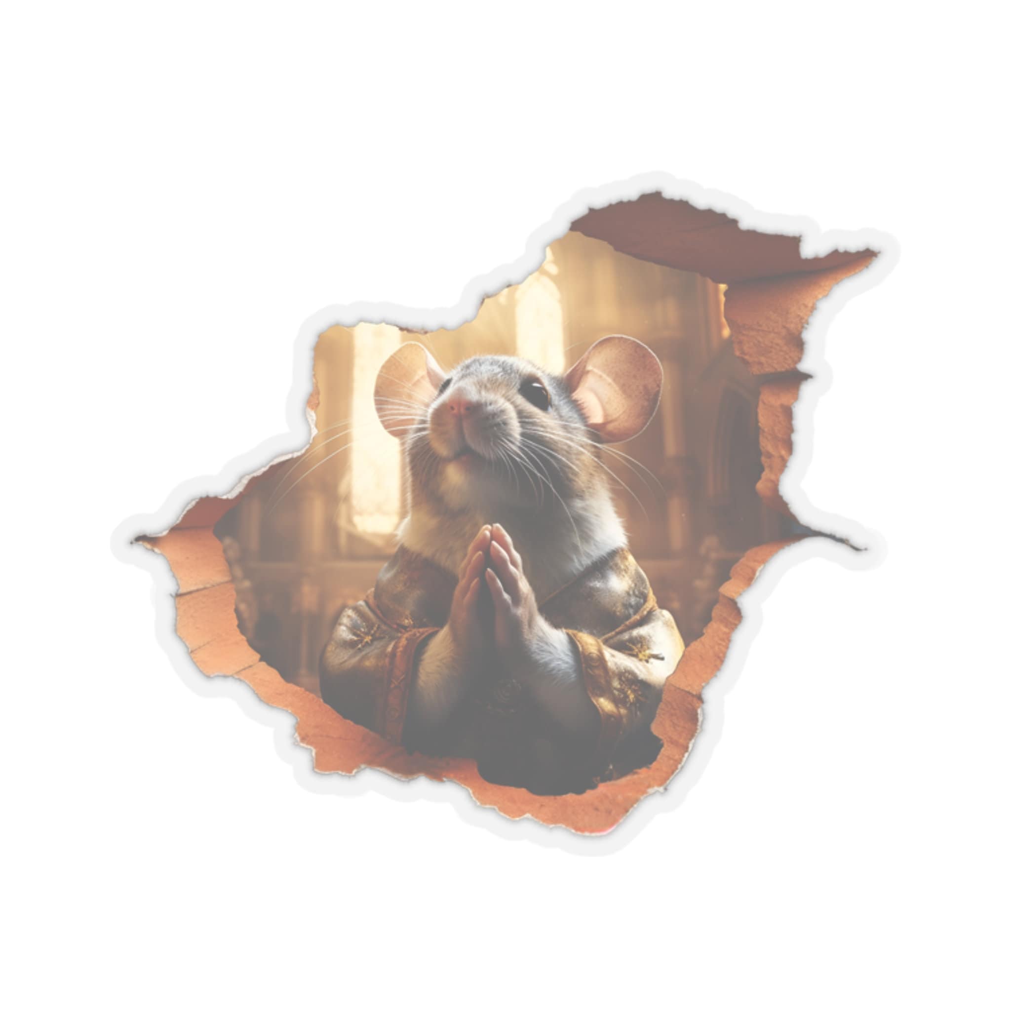 Mouse Praying in Mouse Hole Decal Sticker Mouse Hole 3D Wall - Etsy