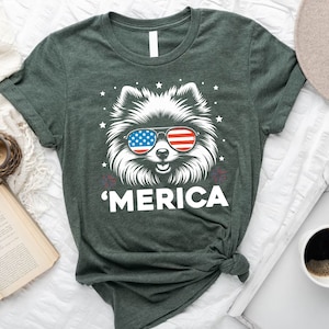 Pomeranian 'merica Shirt | Patriotic Pomeranian Tee | 4th of July Dog ...