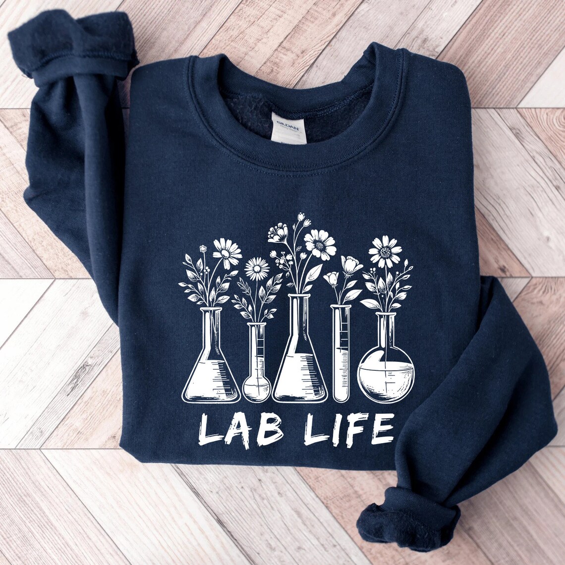Lab Life Floral Beaker Sweatshirt | Botanical Science Crewneck ...