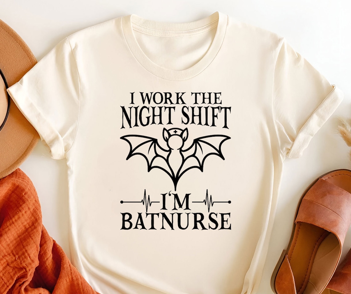Bat Nurse Shirt | Night Shift Nurse Tee | Registered Nurse Gift | Funny ...