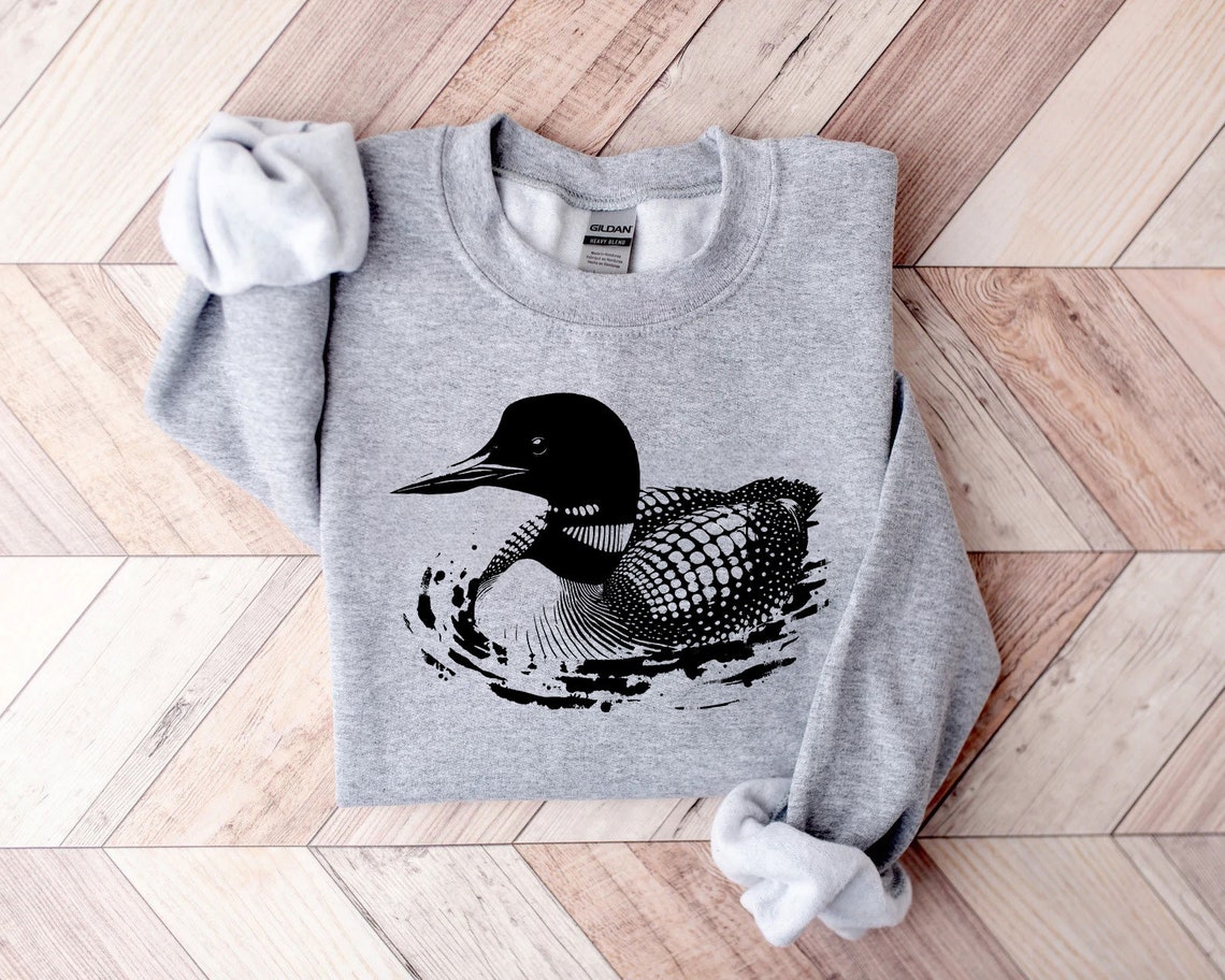 Classic Common Loon Bird Sweatshirt, Loon Sweatshirt, Bird Shirt, Loon ...