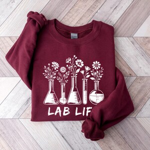 Lab Life Floral Beaker Sweatshirt | Botanical Science Crewneck ...