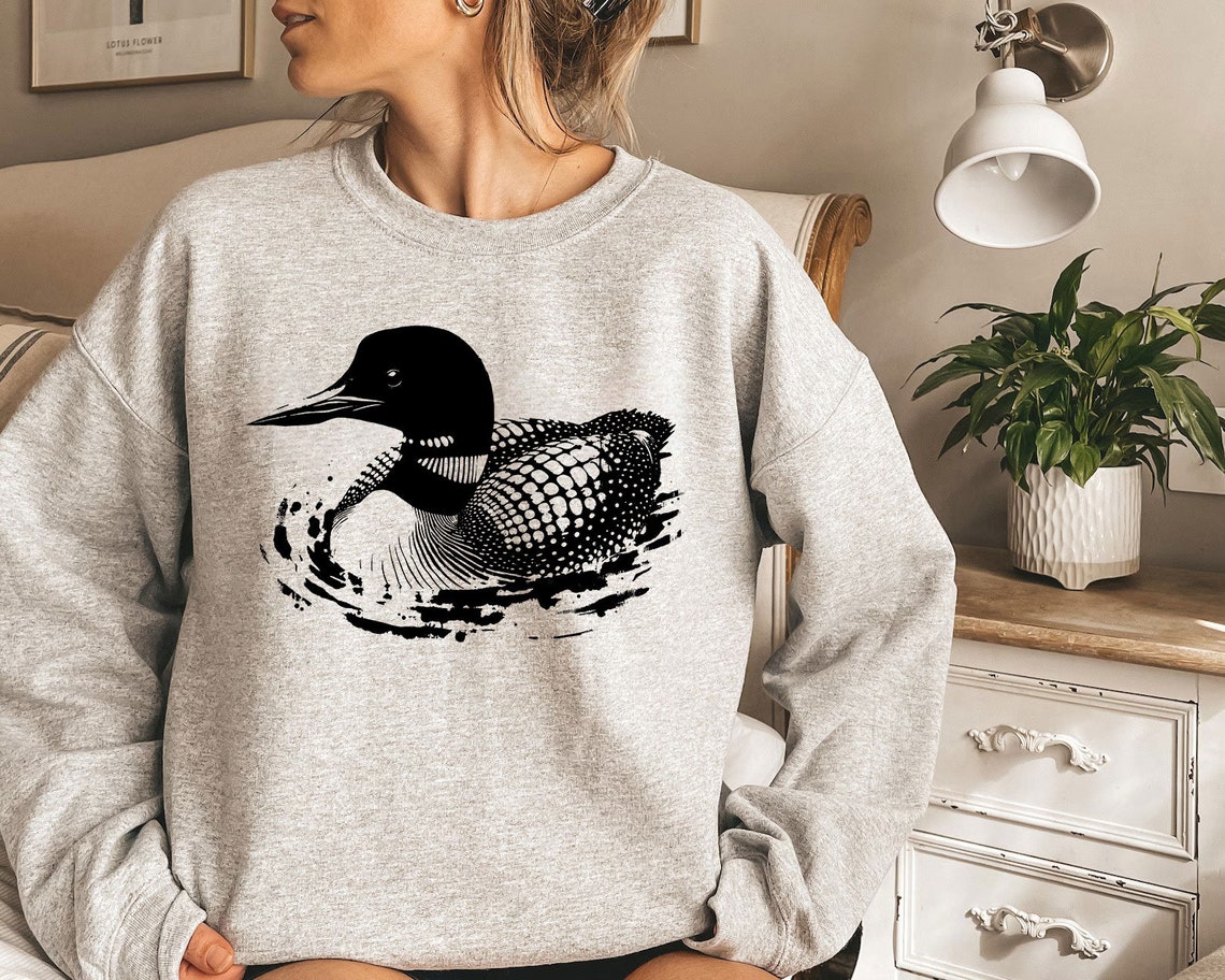 Classic Common Loon Bird Sweatshirt, Loon Sweatshirt, Bird Shirt, Loon ...