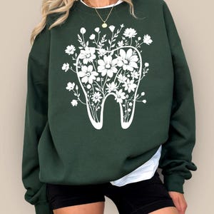 Floral Tooth Sweatshirt | Dentist Gift | Dental Hygienist Sweater ...