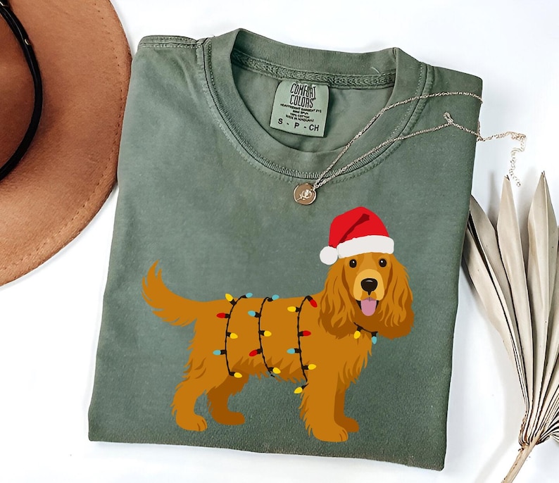 Comfort Colors Cocker Spaniel Christmas T-shirt | Cute Dog Mom Shirt ...