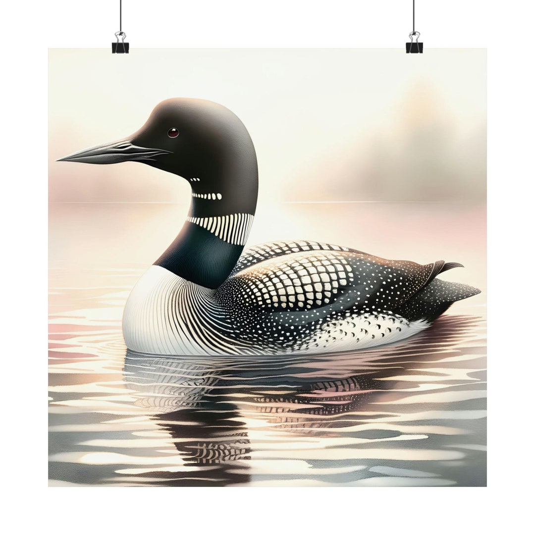Watercolor Loon Art Print, Loon Wall Art, Minnesota Poster, Lake House ...