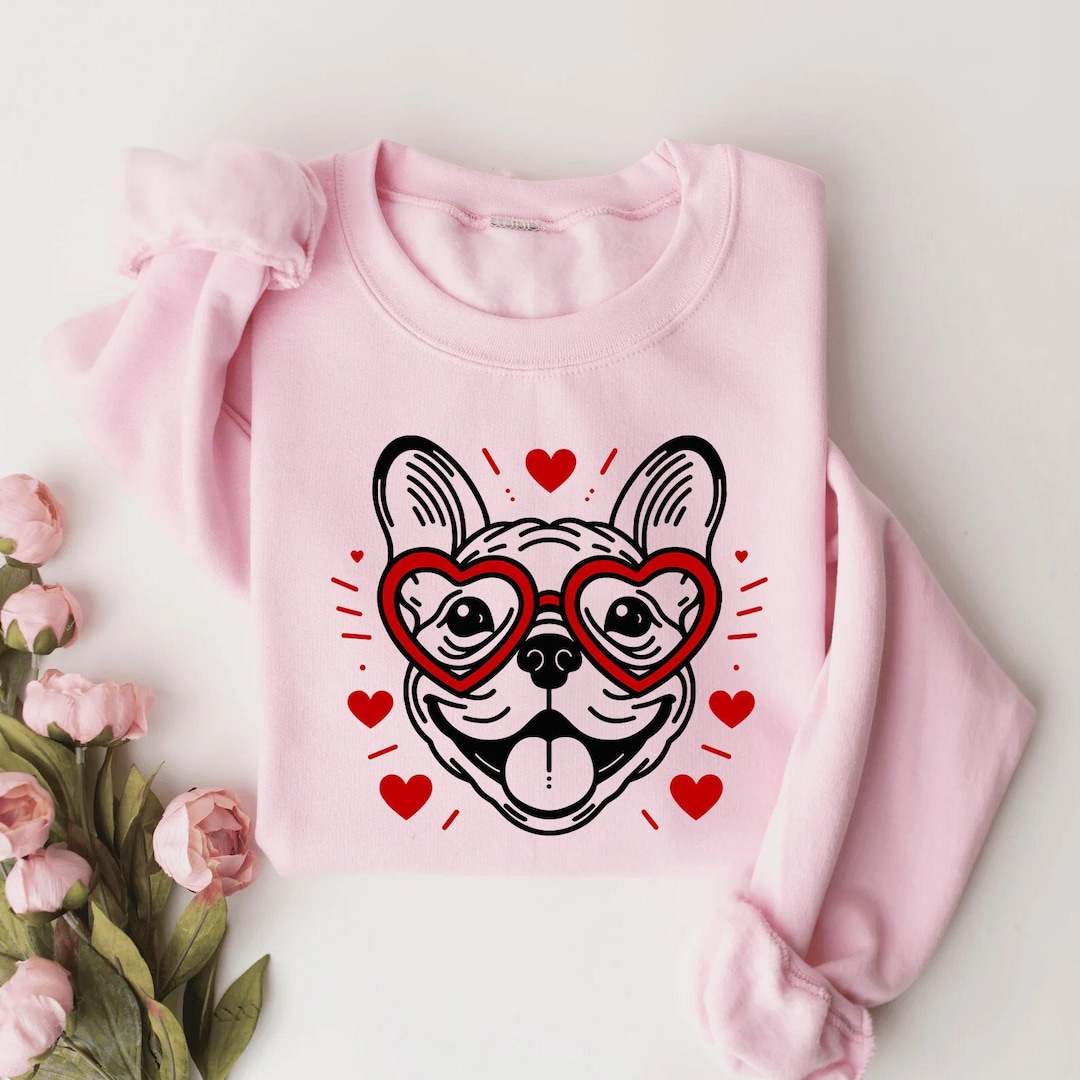 French Bulldog Valentine Sweatshirt | Frenchie Sweatshirt | Bulldog Mom ...