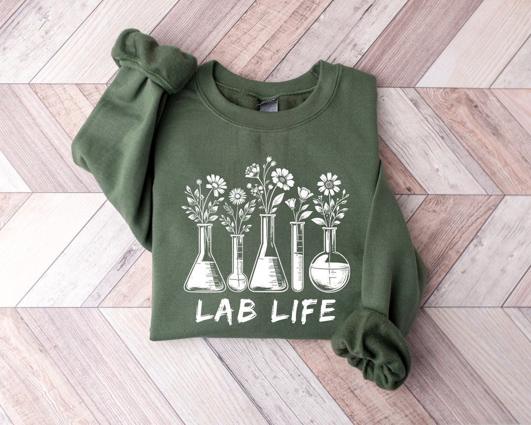 Lab Life Floral Beaker Sweatshirt | Botanical Science Crewneck ...