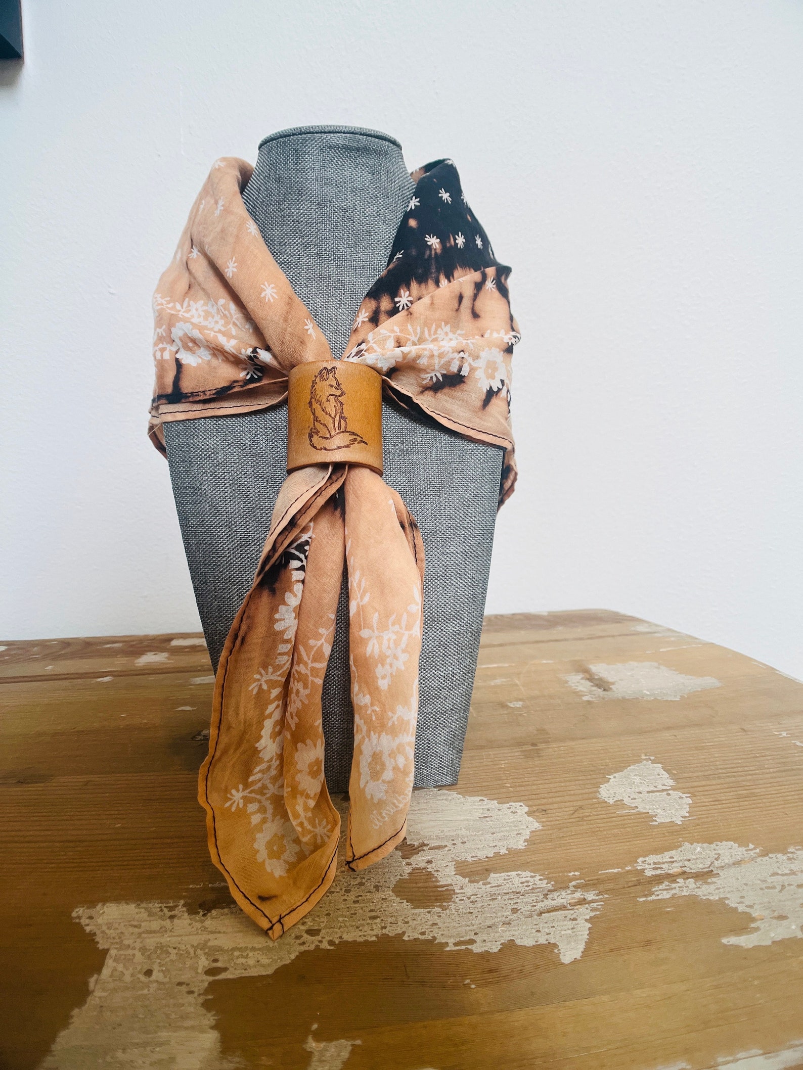 Leather Scarf, Bandana, Wild Rag Sliders - Available in Assorted Colors ...