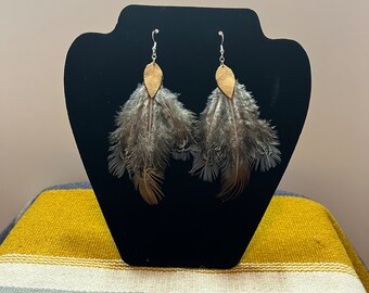 Native American Pheasant Hackle Feather Earrings - Etsy