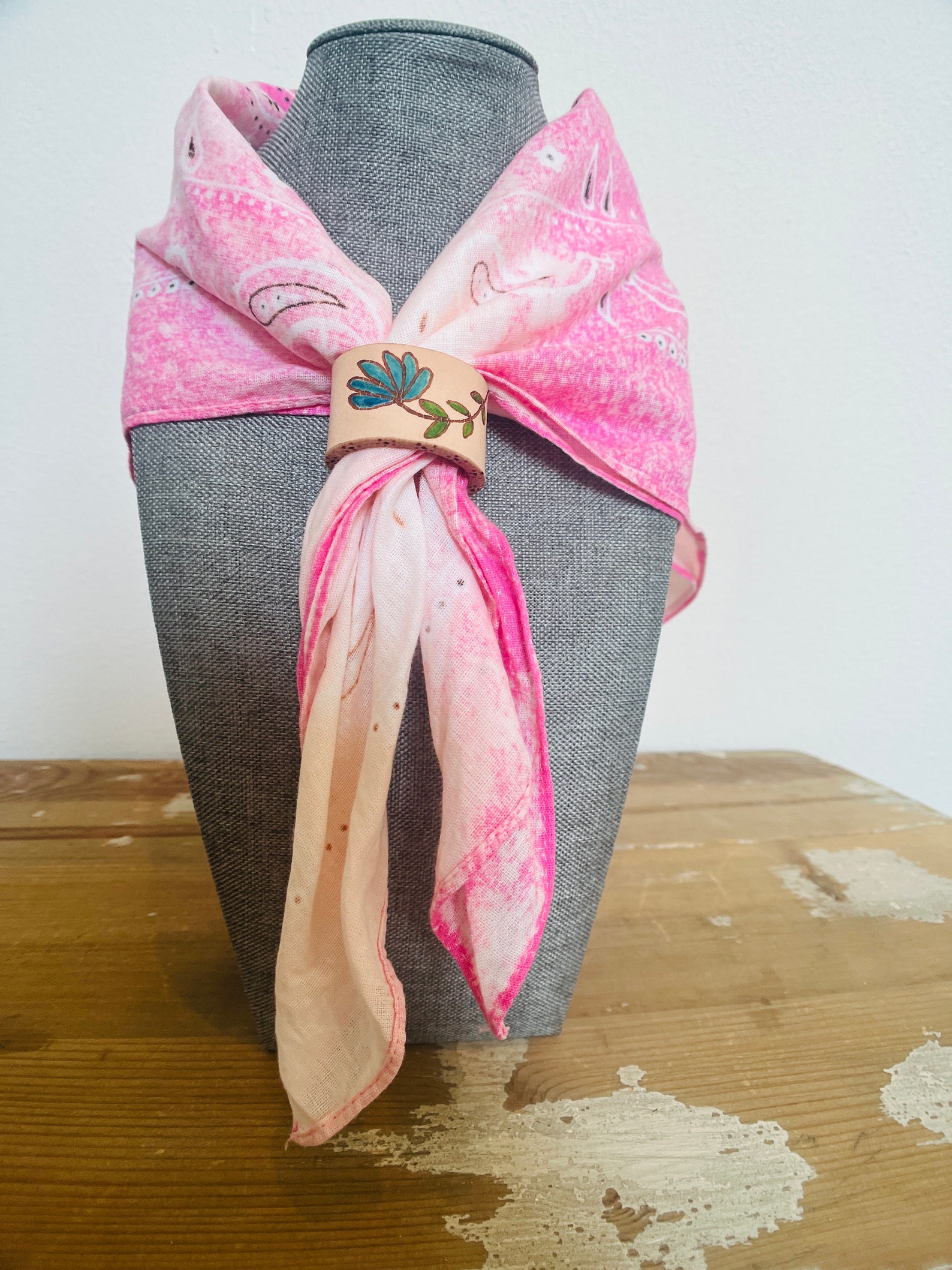 Leather Scarf, Bandana, Wild Rag Sliders - Available in Assorted Colors ...