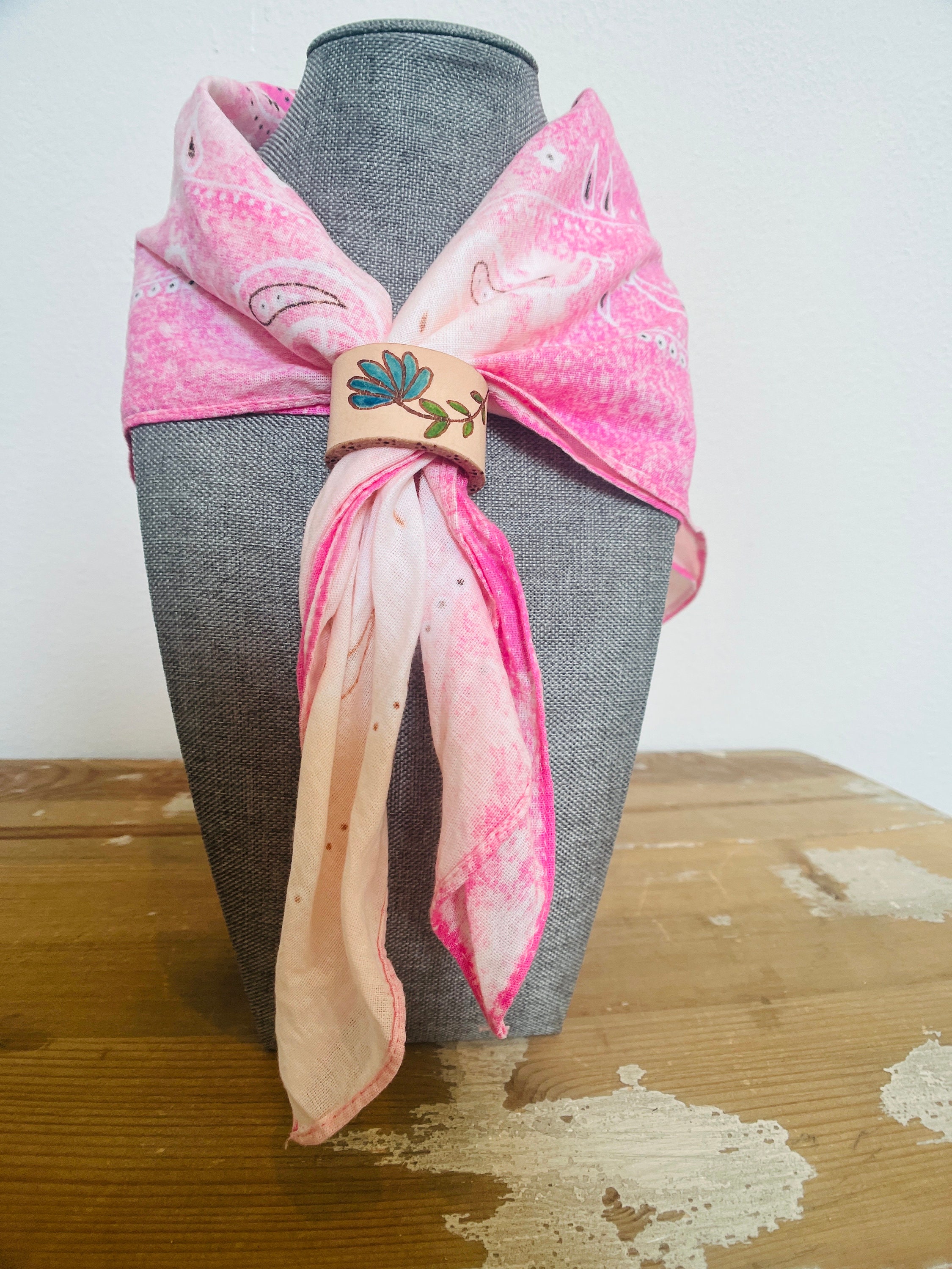 Leather Scarf, Bandana, Wild Rag Sliders - Available in Assorted Colors ...